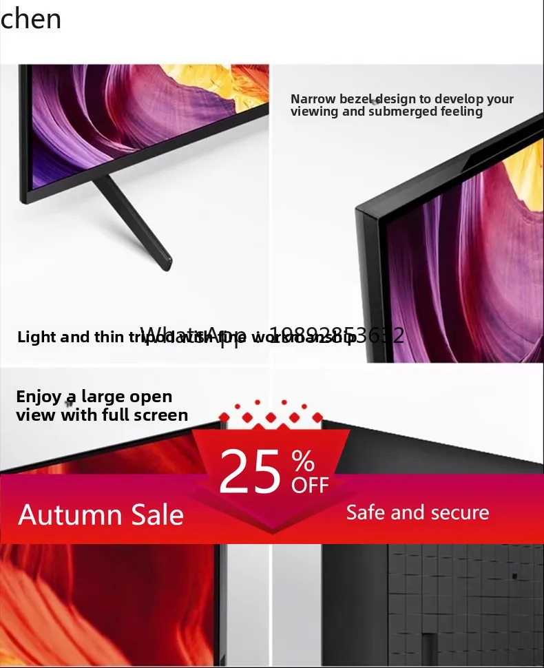 ZZ TV 8K Ultra HD Home LCD TV Full Screen Frameless Network Version ...