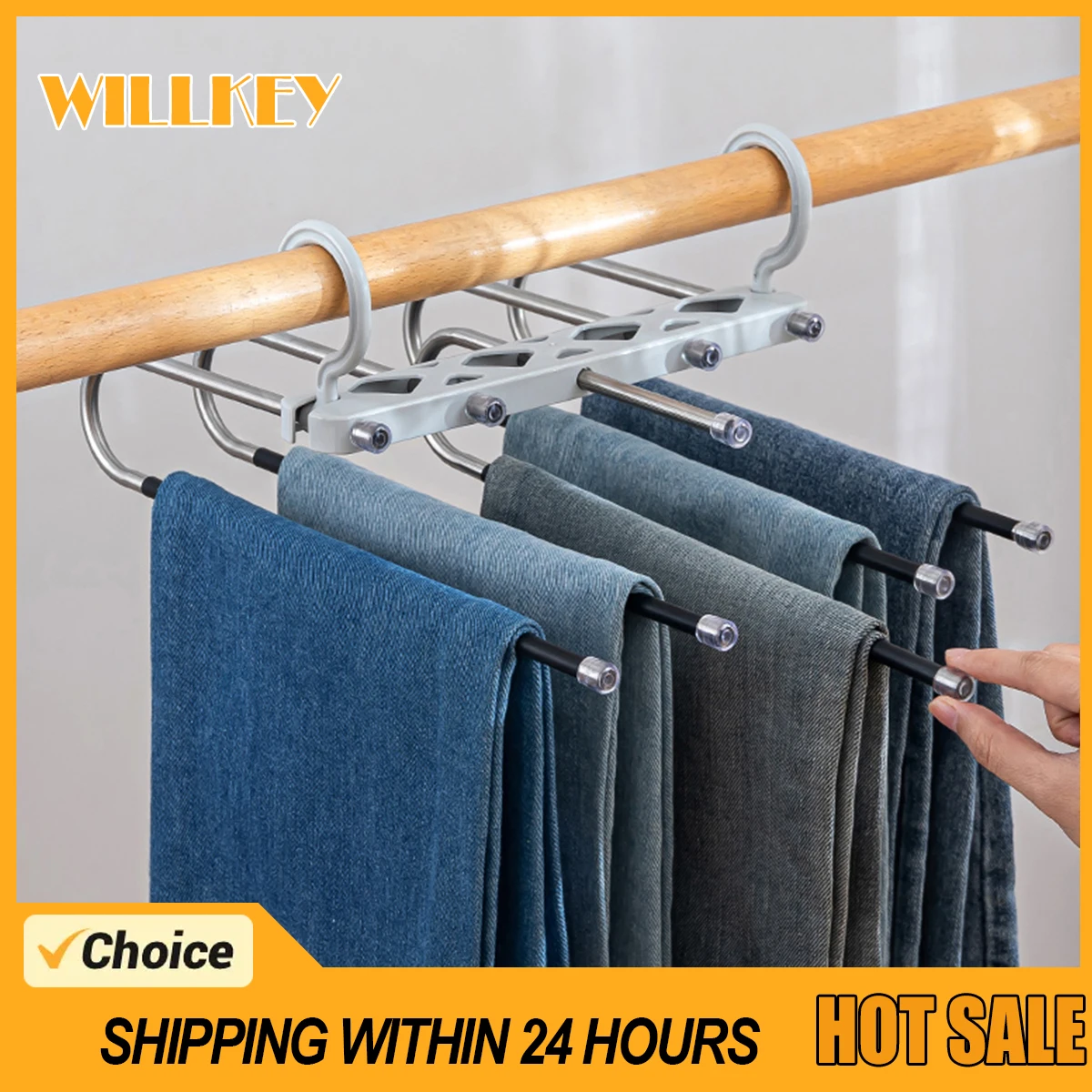 5-Layers-Multi-functional-Clothes-Hanger-Folding-Pants-Storage-Rack ...