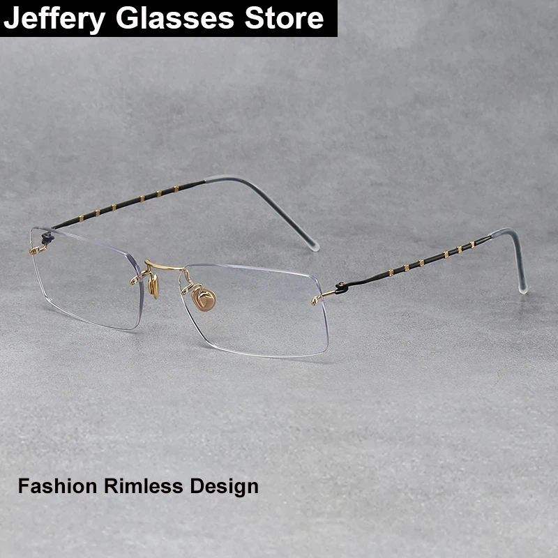 Denmark-Brand-Rimless-Glasses-Frame-Men-Women-Pure-Titanium-Frameless ...