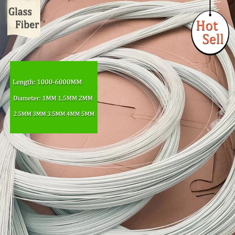 1000-6000mm Glass Fiber Rod Diameter 1mm 1.5 2 2.5 3 3.5 4 5mm ...