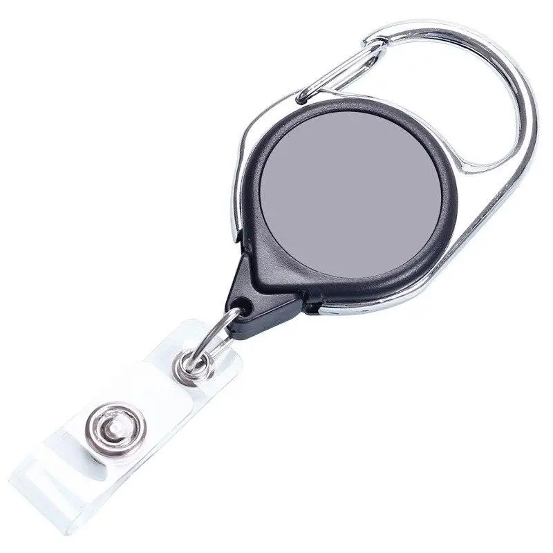 Retractable-Badge-Reel-Easy-Pull-Keyring-ID-Name-Tag-Clips-Keychain ...