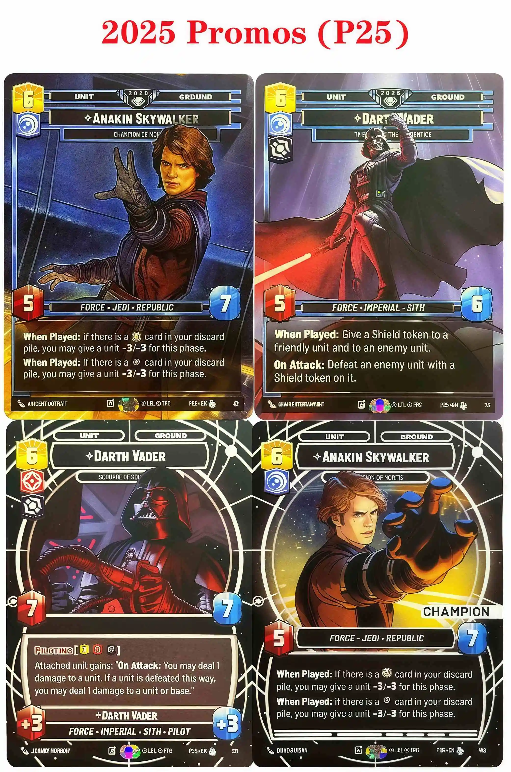 P25 SWUDB Proxy cards Darth Vader Anakin Skywalker Top Quality deck ...