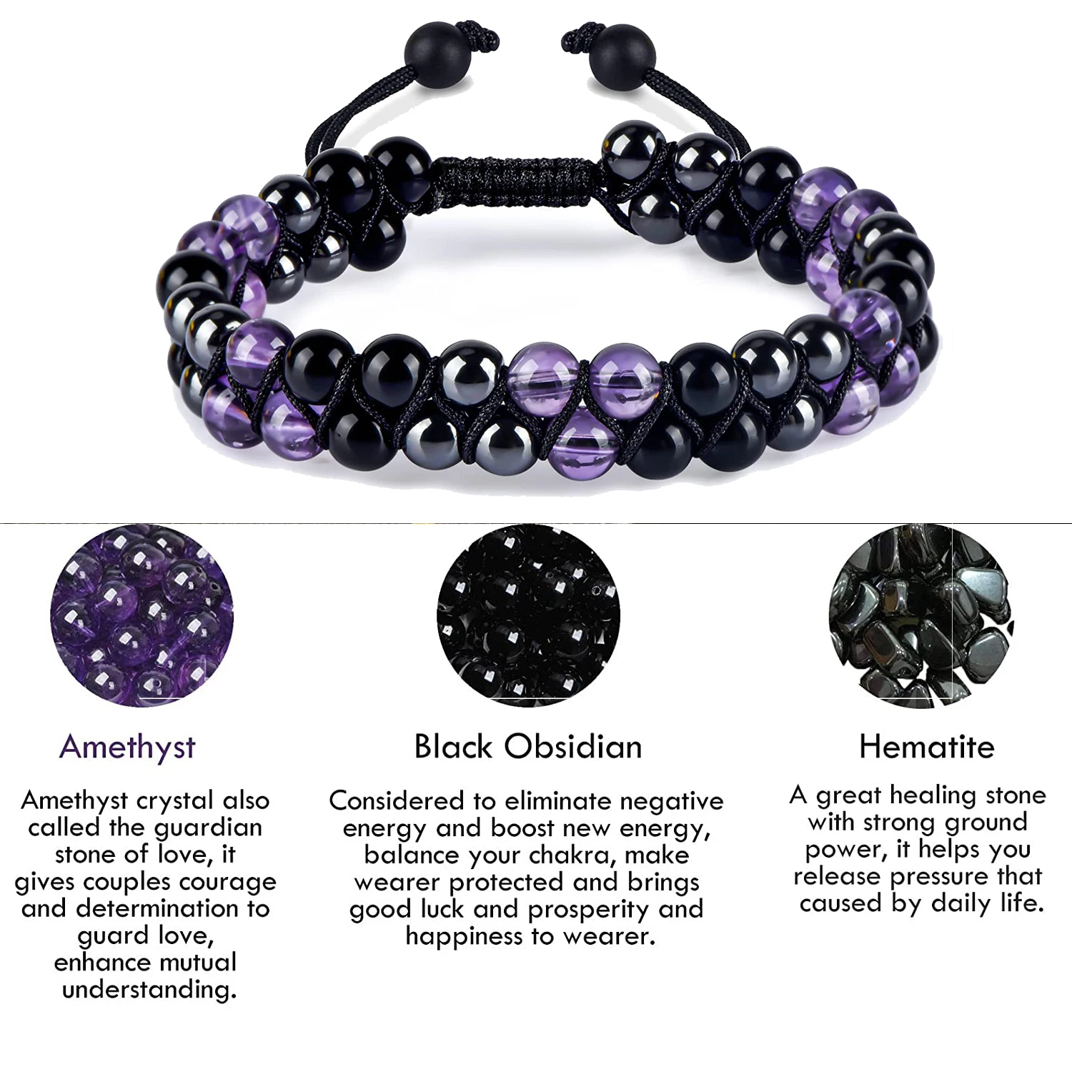 Classic-6mm-Protection-Bracelet-For-Women-Therapy-Energy-Purple-Crystal ...