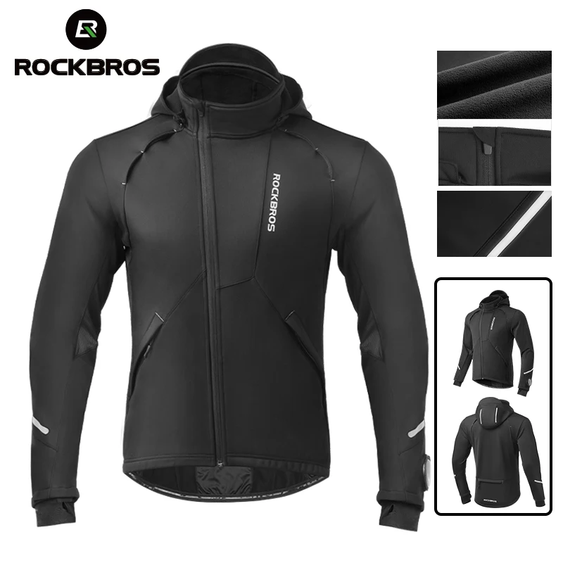 ROCKBROS-Bicycle-Jacket-Winter-Cycling-Clothing-Thermal-Fleece-Long ...