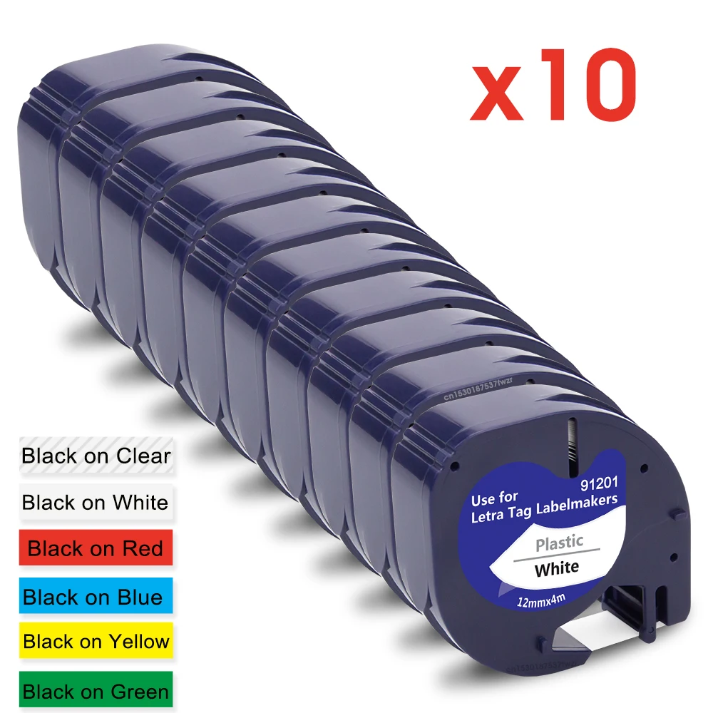 10PK-12mm-Label-for-Dymo-LT-Tape-91201-91200-91201-91202-91203-91204 ...