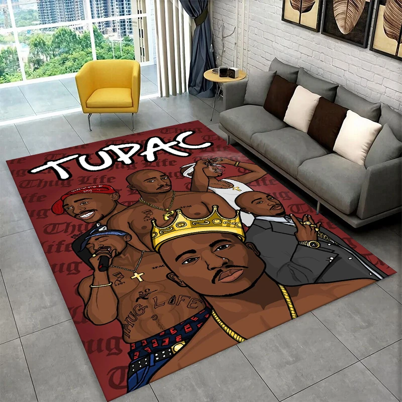 Rapper Eminem Tupac 2pac Hip Hop Rap God Carpet Rug for Playroom ...