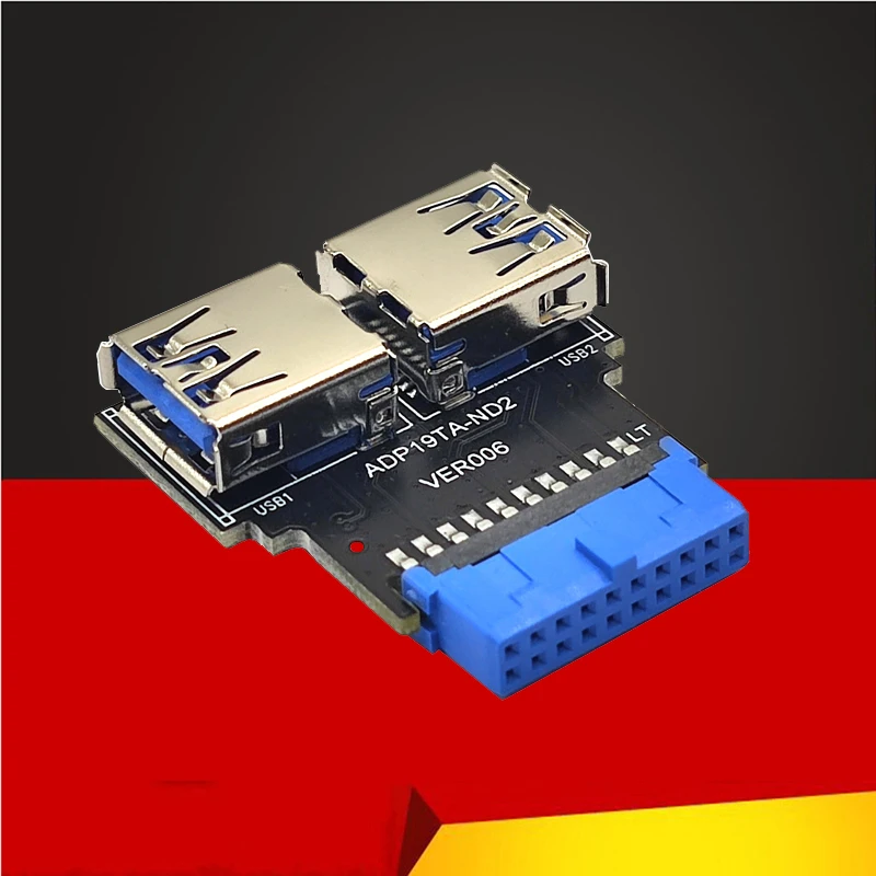 19Pin-to-Dual-USB-Adapter-Conector-USB-Connector-Motherboard-19pin-to ...