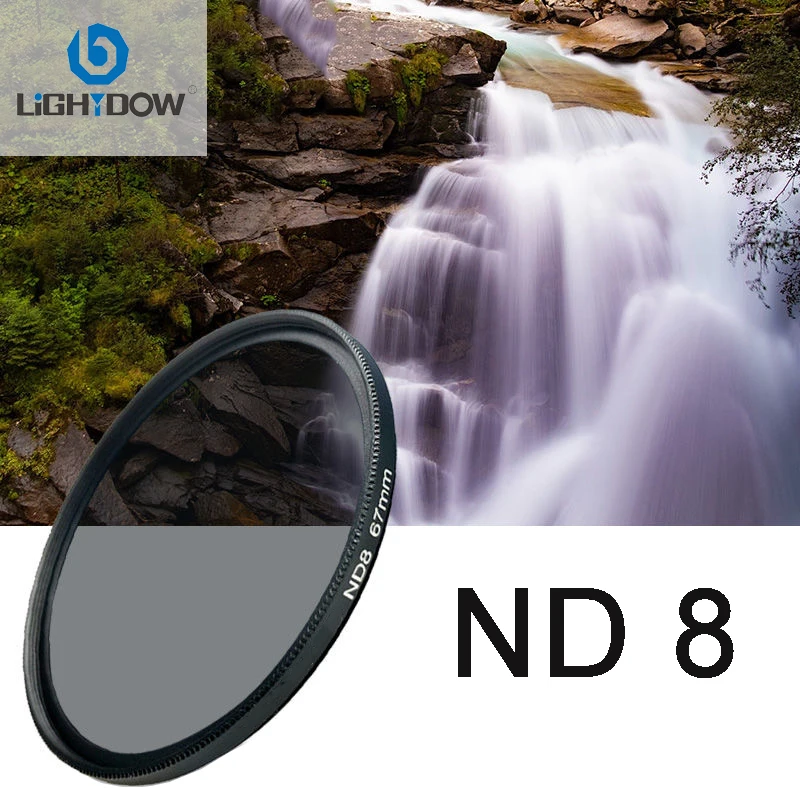 Lightdow Lens Filter ND8 49mm 52 55 58 62 67 72 77 82mm for Nikon Sony ...