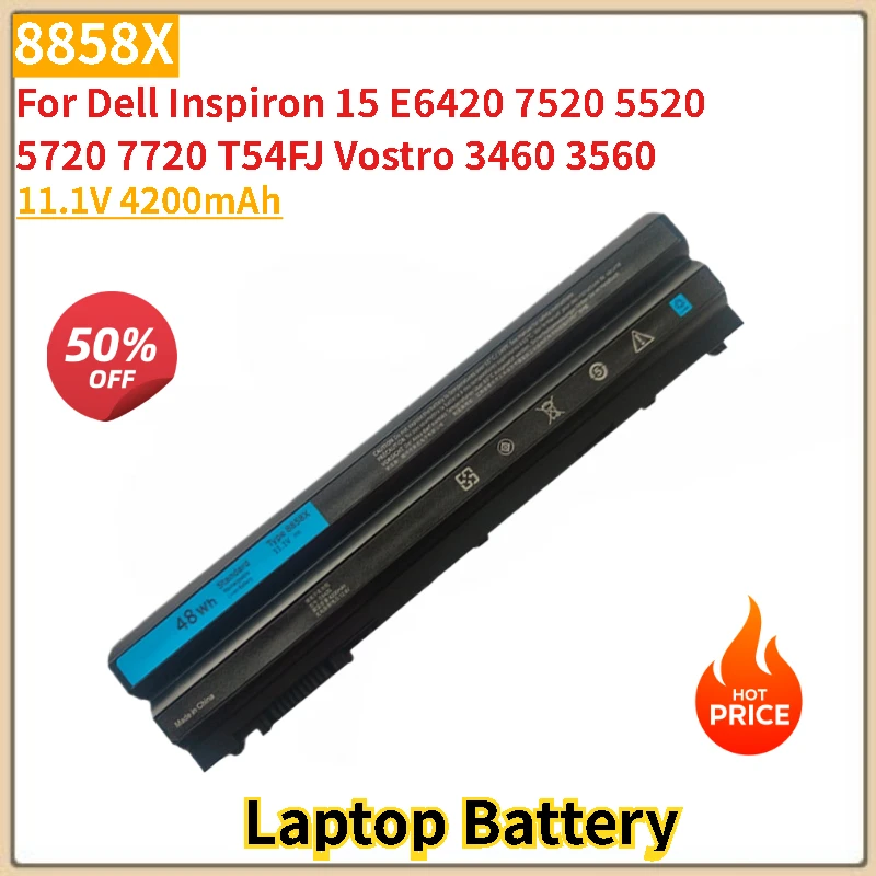8858X Laptop Battery 11.1V 4200mAh for Dell Inspiron 15 E6420 5720 7720 ...