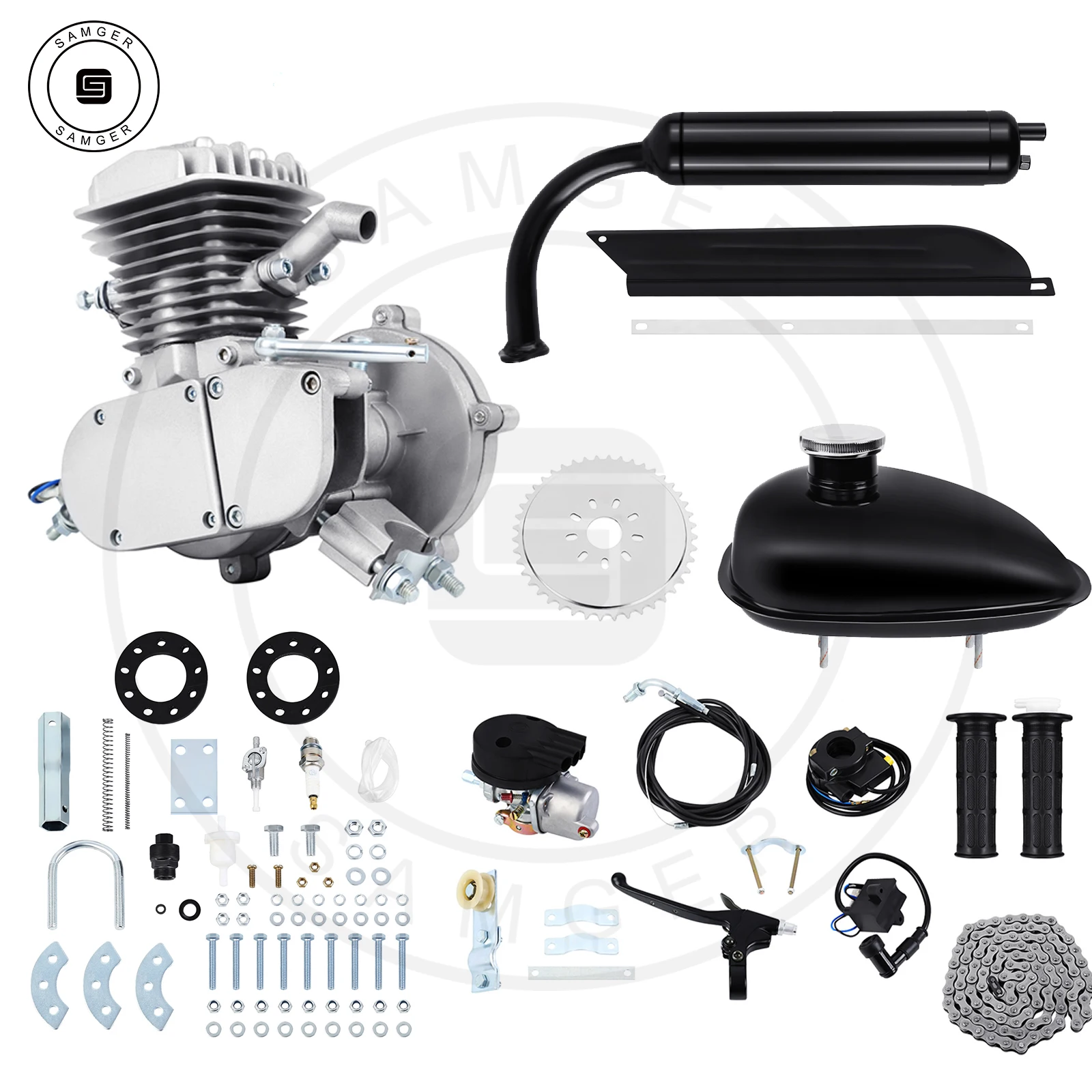 80cc 2 Stroke Bicycle Gas Engine Kit For Diy Electric Bicycle Mountain ...