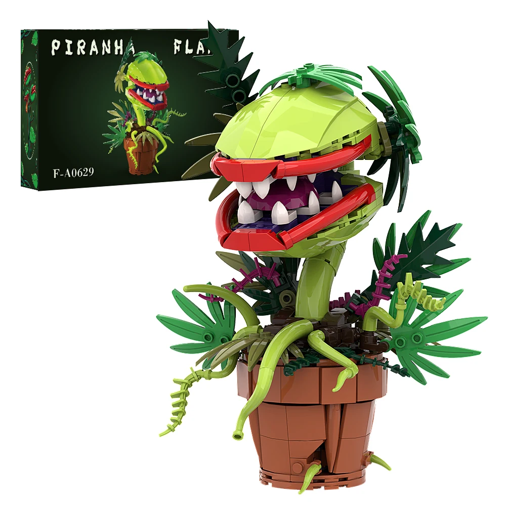 MOC-Audrey-II-Piranha-Plant-Building-Block-Chomper-Potted-Plants ...