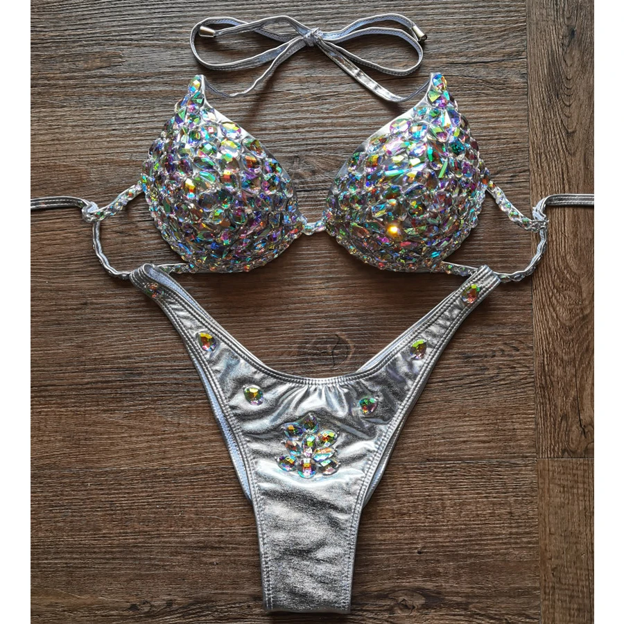 VIKINII-New-2024-Hand-sewn-Luxury-Diamond-Bikinis-Set-Women-Push-Up-Beachwear-Female-Gold ...