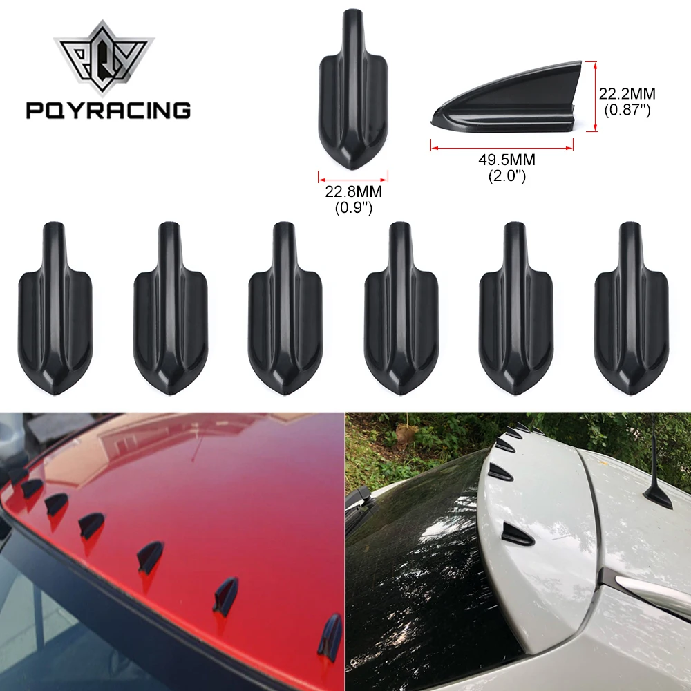 UV-protected-weatherproof-6pcs-Black-Car-EVO-Style-PP-Roof-Shark-Fins ...