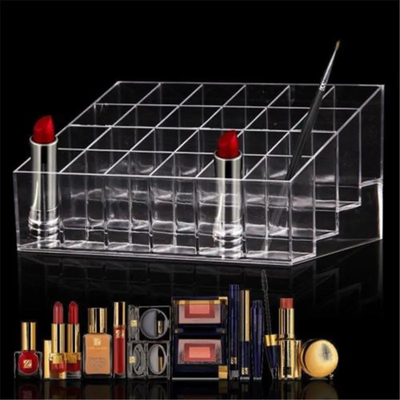 40-24-12-Lattice-Trapezoid-Plastic-Transparent-Makeup-Display-Rack ...