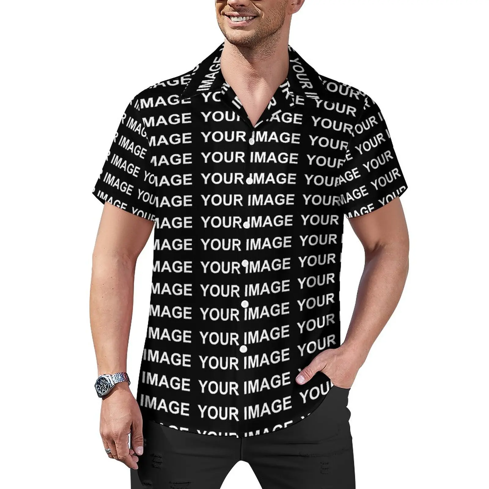Your Image Customized Casual Shirt Custom Made Design Beach Loose Shirt ...