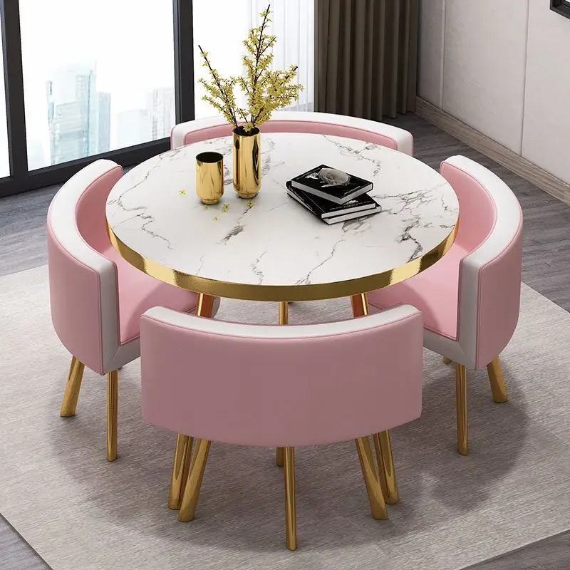 Luxury Reception Negotiation Table and 4 Chairs Round Table Office ...