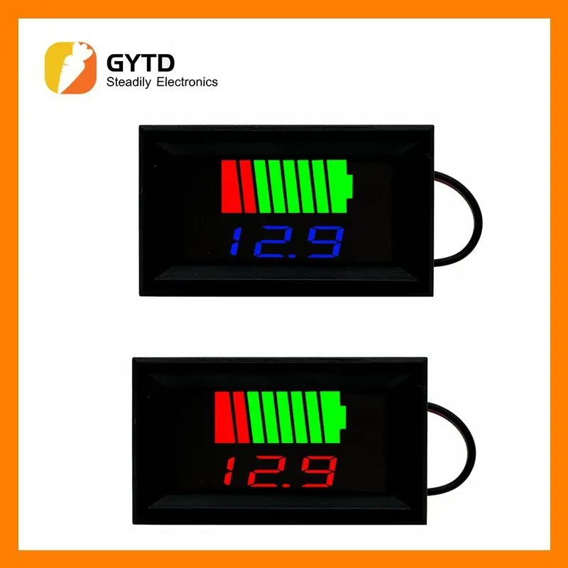 Car Battery Charge Level Indicator 12V 24V 36V 48V 60V 72V Lithium ...