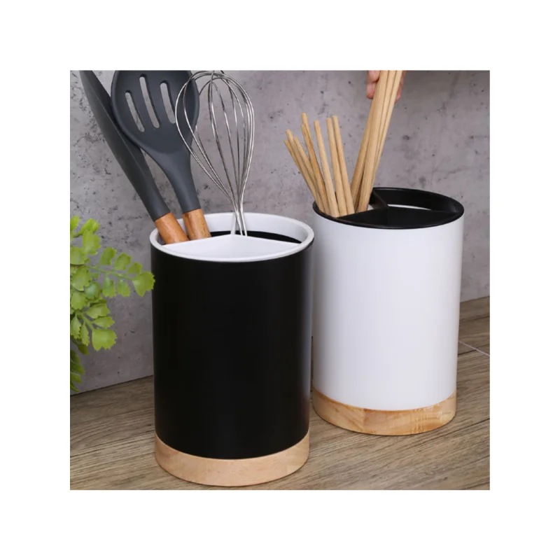 Utensil-Holder-Cutlery-Drainer-Kitchen-Tableware-Storage-Bucket-Plastic ...