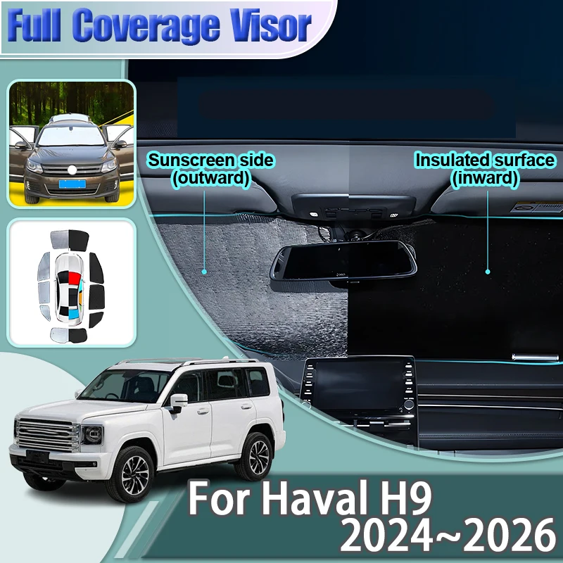 For Haval H9 Accessories 2025 2026 Blind Shade Sunshades Windshield ...