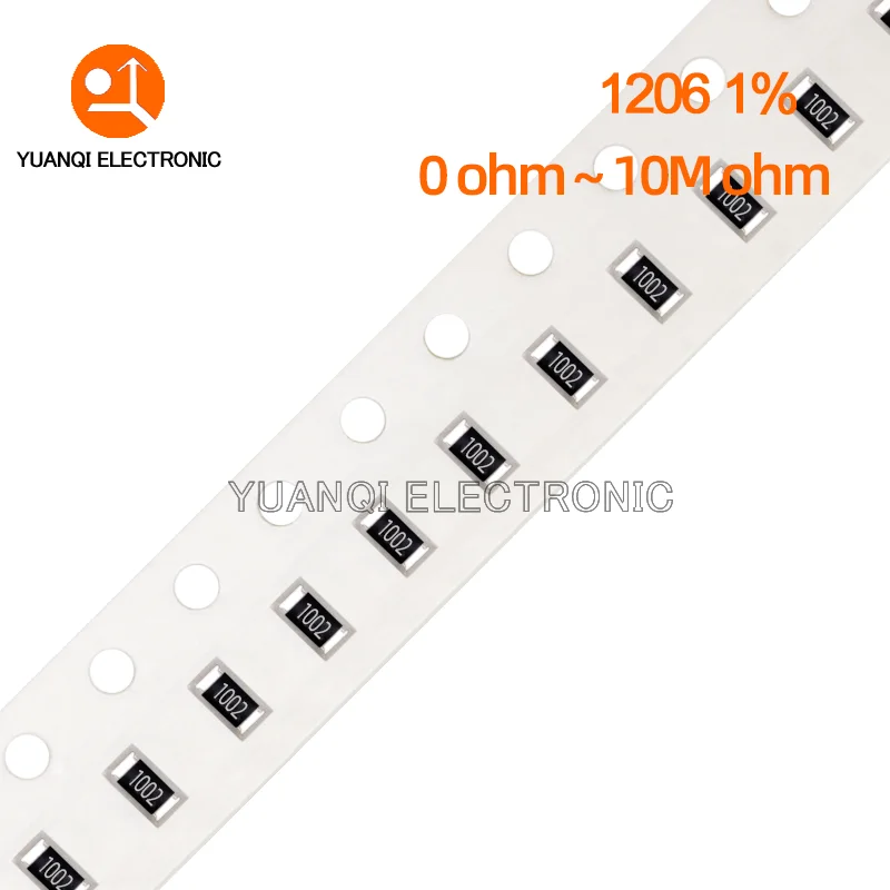 100pcs 1% 1206 SMD resistor 0R ~ 10M 1/4W 0 0.1 0.22 10 47 100 220 470 ...