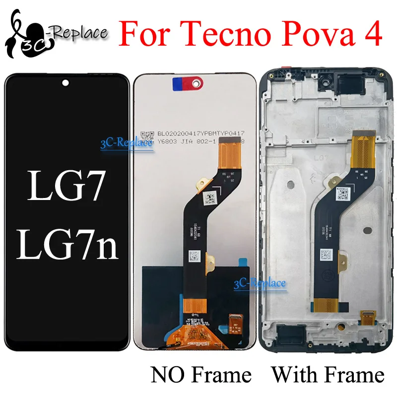 Black-6-82-Inch-For-Tecno-Pova-4-Pova4-LG7-LG7n-LCD-Display-Touch ...