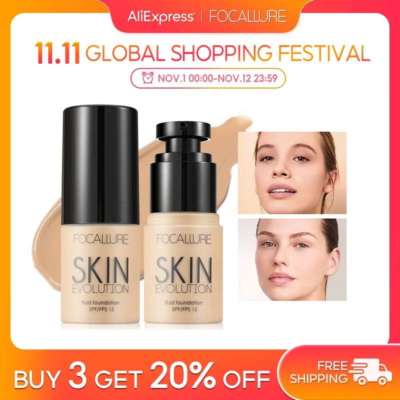 Focallure Professional Face Liquid Foundation Cream Full Coverage ...
