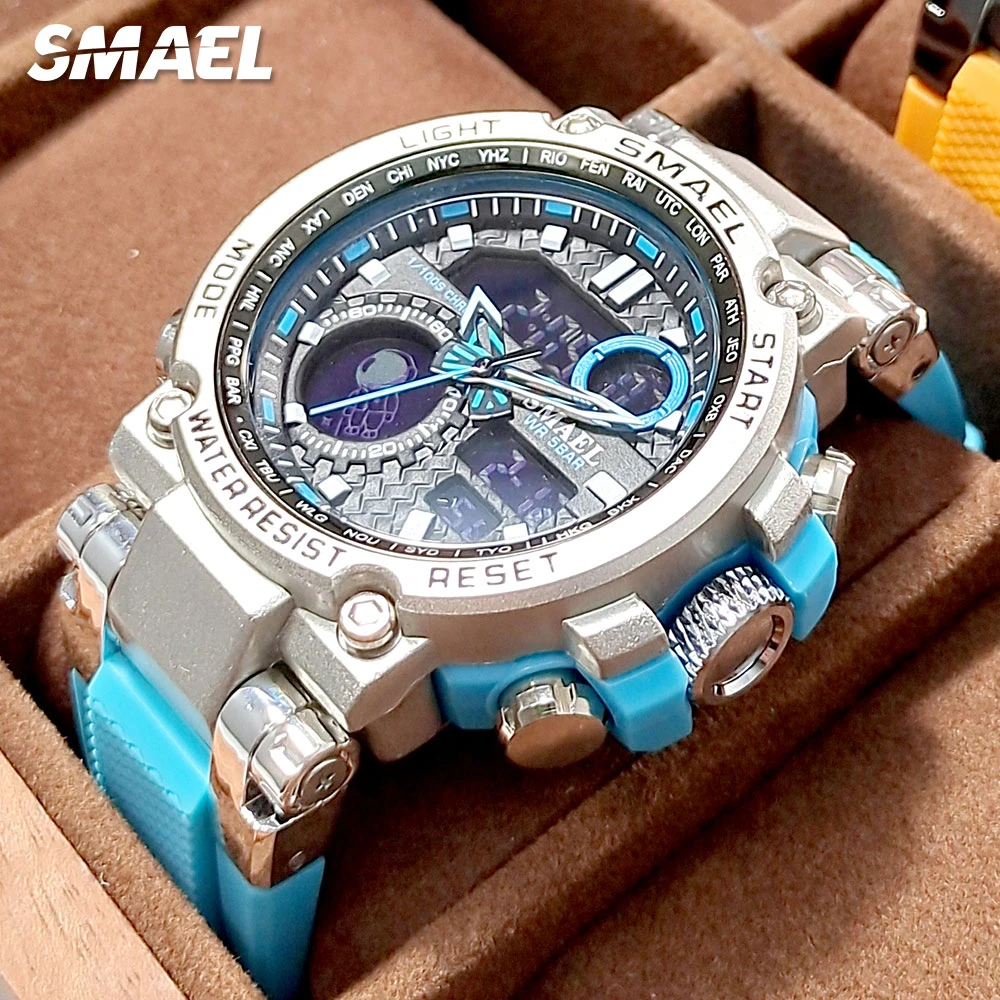 Smael Men Sport Watch Military Digital | Smael Watch Water Resistant ...