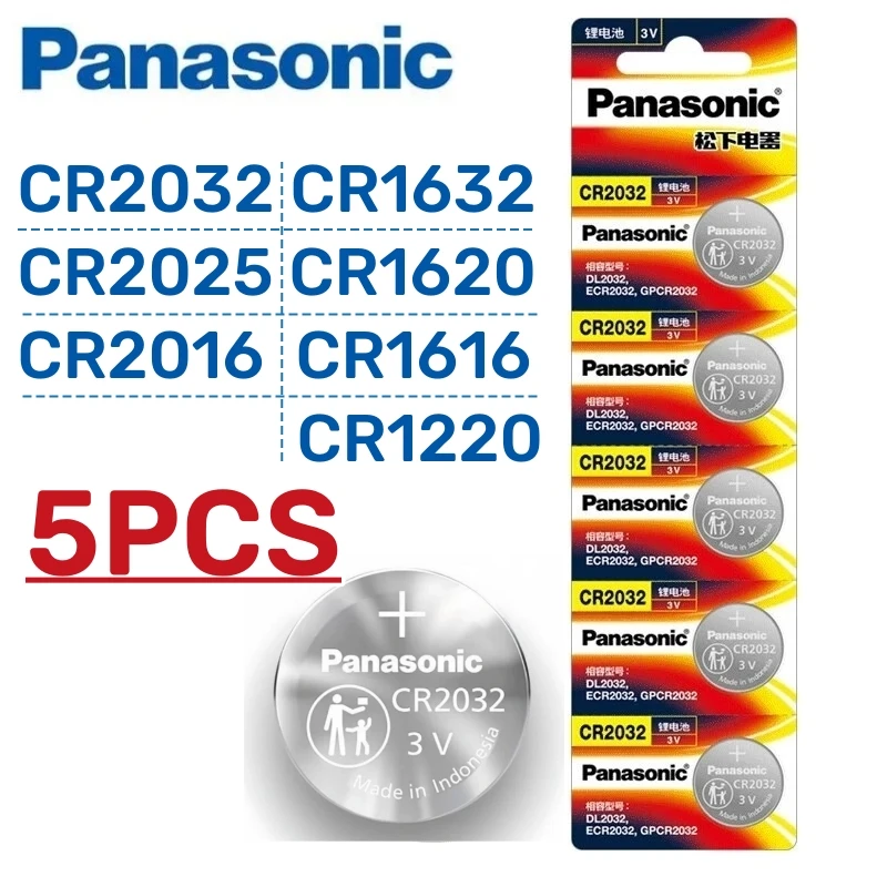 5Pcs-Original-Panasonic-CR2032-CR2025-CR2016-CR1632-CR1220-CR1616-CR1620-Cell-Coin-Lithium ...