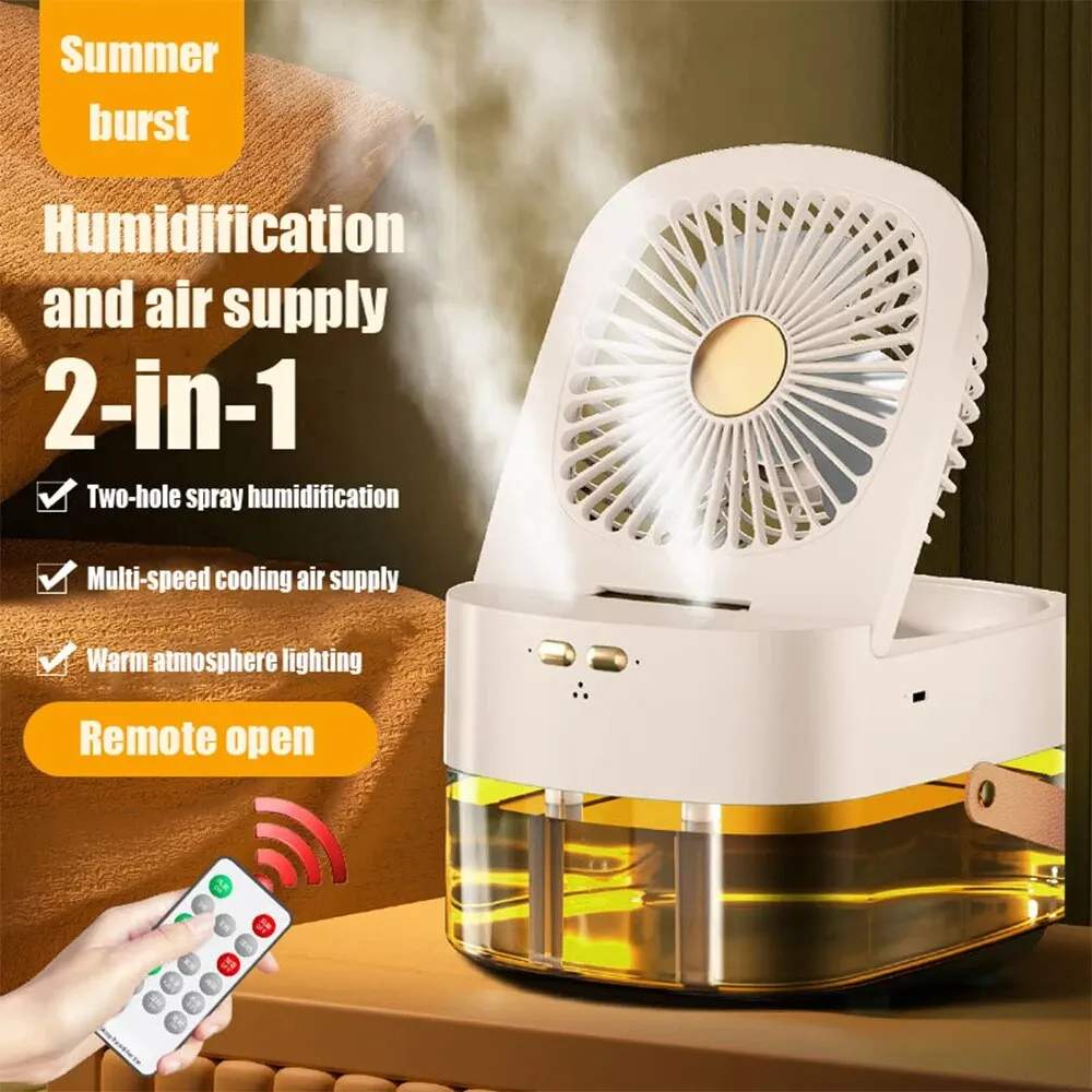 Cooling-Fan-Spray-Portable-Remote-Desk-Fan-USB-Control-3-Speeds-Double ...