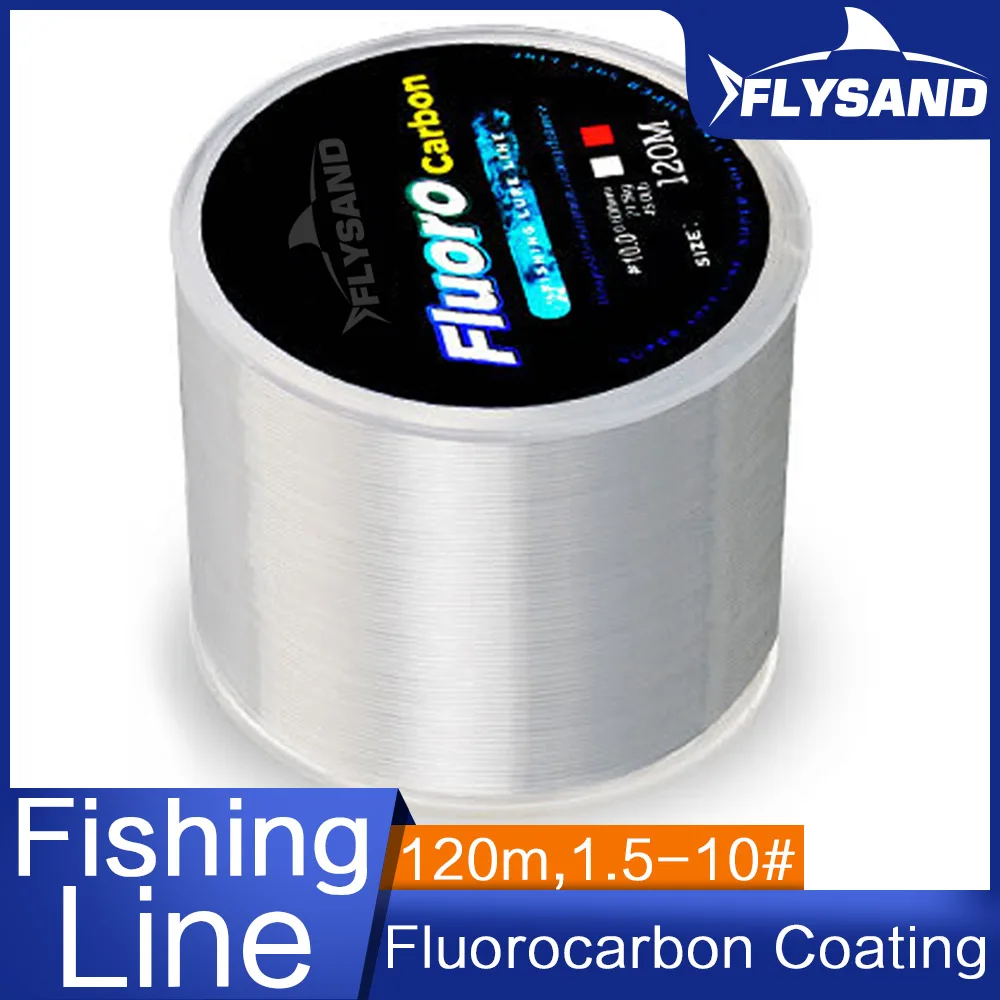 FLYSAND-120M-Fluorocarbon-Coating-Fishing-Line-Carbon-Fiber-Leader-Line ...