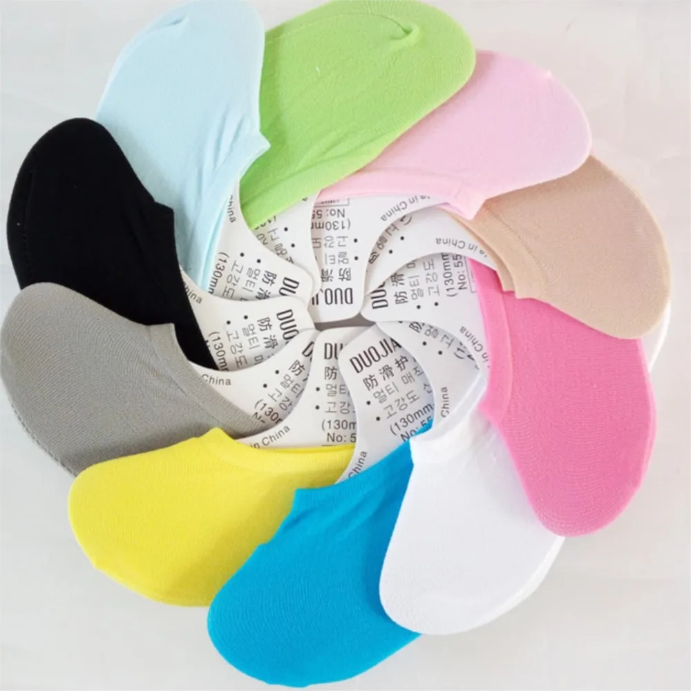 Magic Socks Shallow Mouth Invisible Kids Boat Socks Silicone Anti-skid ...