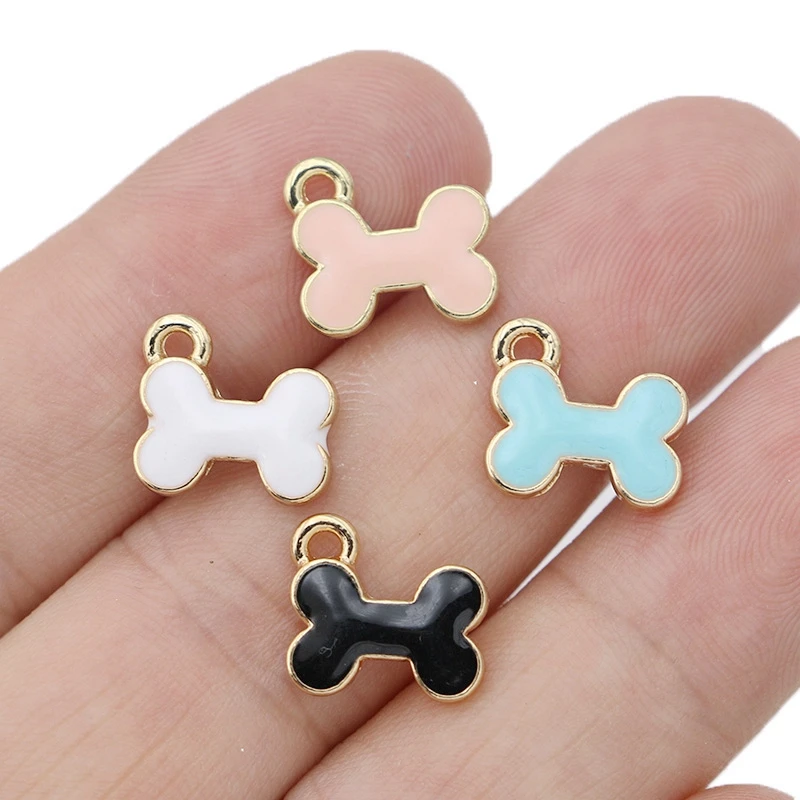 10Pcs-Gold-Plated-Enamel-Bone-Charm-Pendant-for-Jewelry-Making-Earrings ...