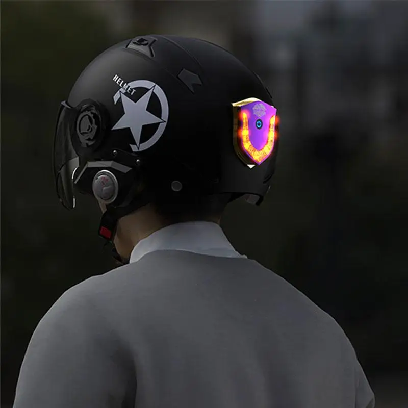 Motorcycle-Helmet-Light-USB-Wireless-Smart-Warning-Safety-Lamp-Riding ...