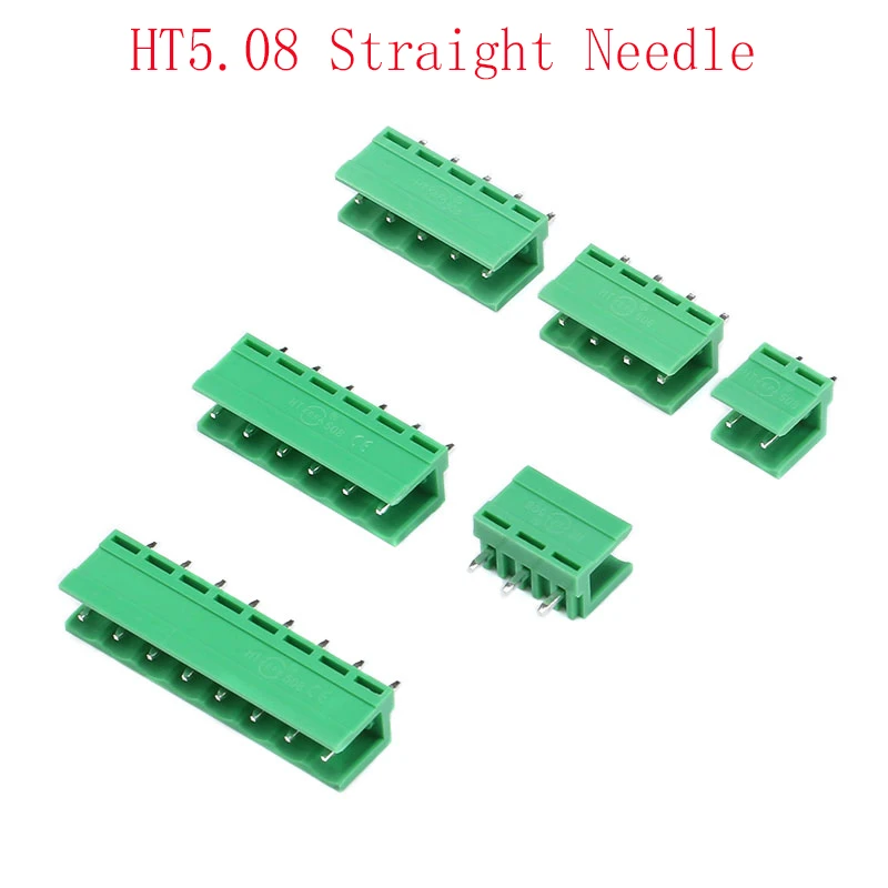 10pcs HT5.08 Pitch 5.08mm 2P/3P/4P/5P/6P/8P Straight Needle Socket ...