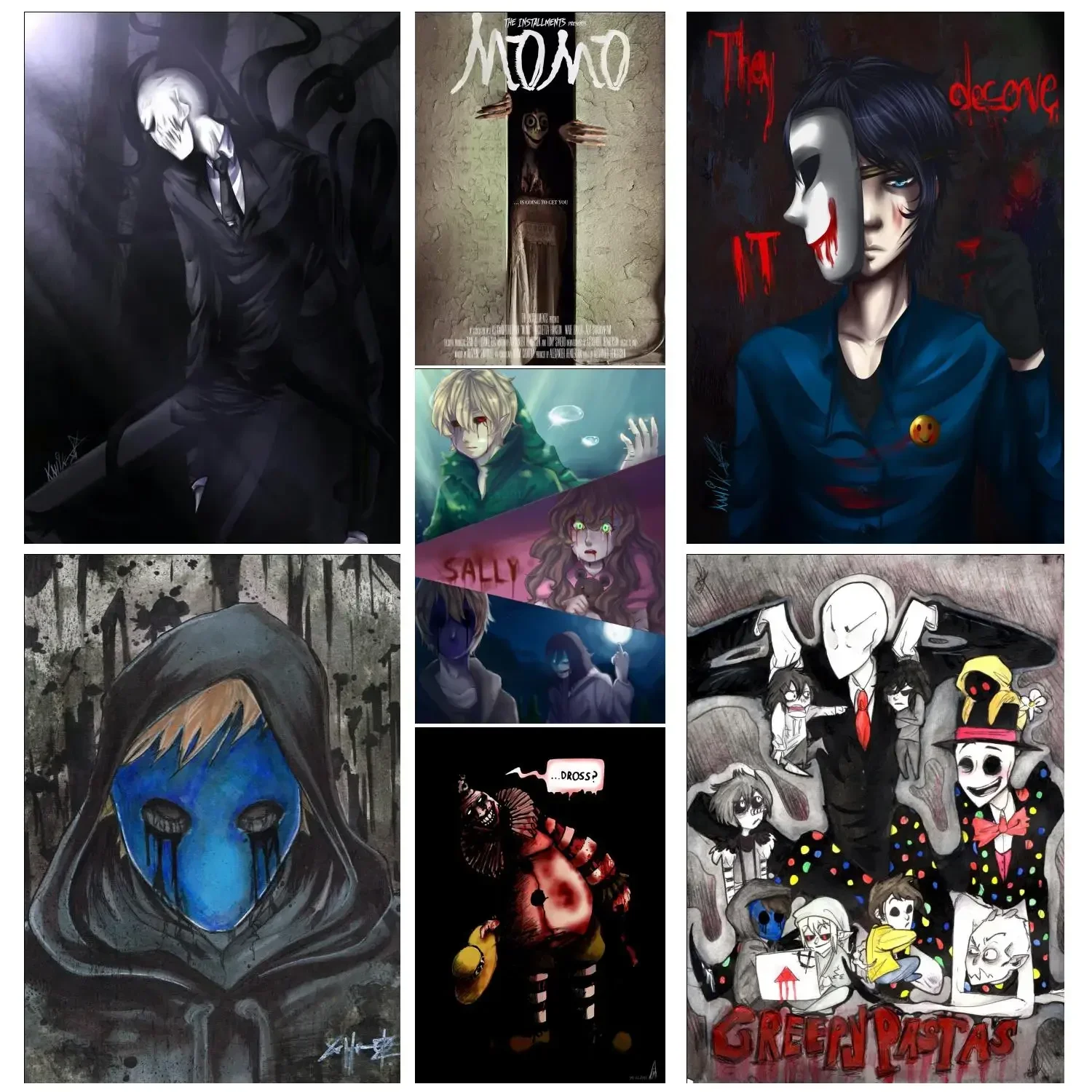 Creepypasta Anime Video Game Poster Canvas Painting Wall Art for ...