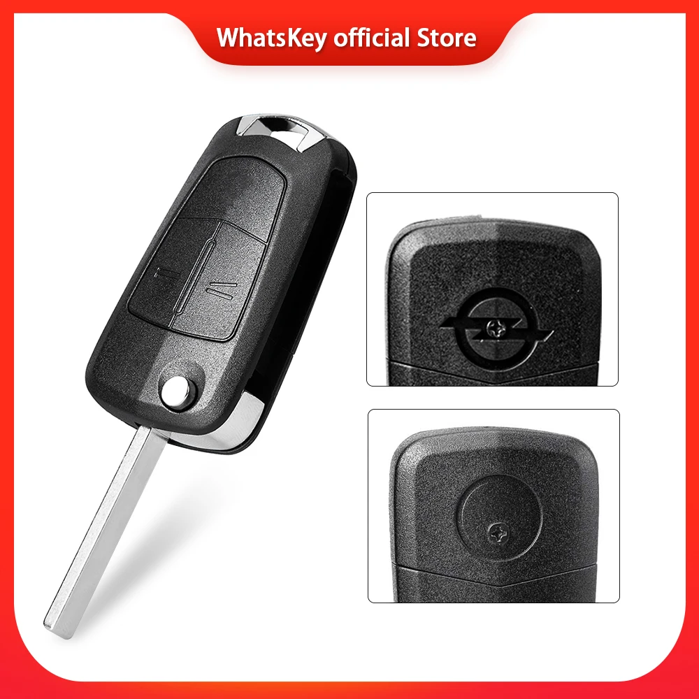 WhatsKey-2-Button-Flip-Remote-Folding-Car-Key-Fob-Case-For-Opel ...