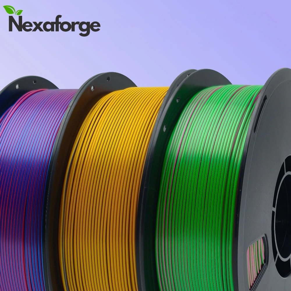 New Tri-color Silk PLA Filament 3KG, 3 Color Coextrusion Rainbow PLA 1 ...
