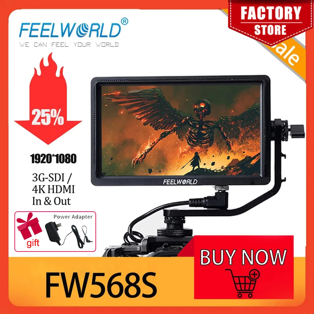 Feelworld-FW568S-1920-1080-4K-HDMI-3G-SDI-367PPI-1000-1-On-camera ...