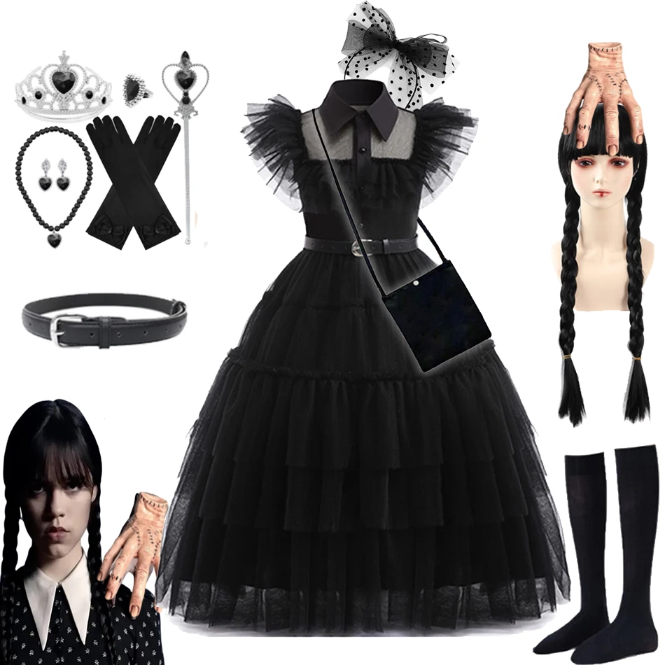 Wednesday-Addams-Cosplay-Dress-for-Girl-Kids-Movie-Wednesday-Cosplay ...