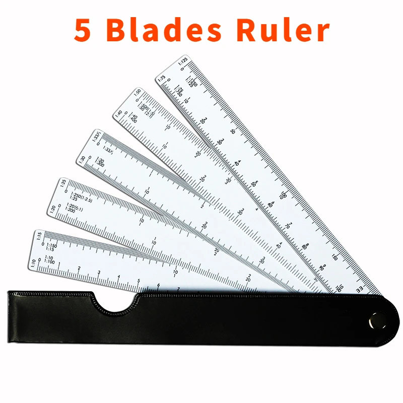 Scale-Ruler-Fan-Shape-with-5-Blades-for-Engineering-Architects ...