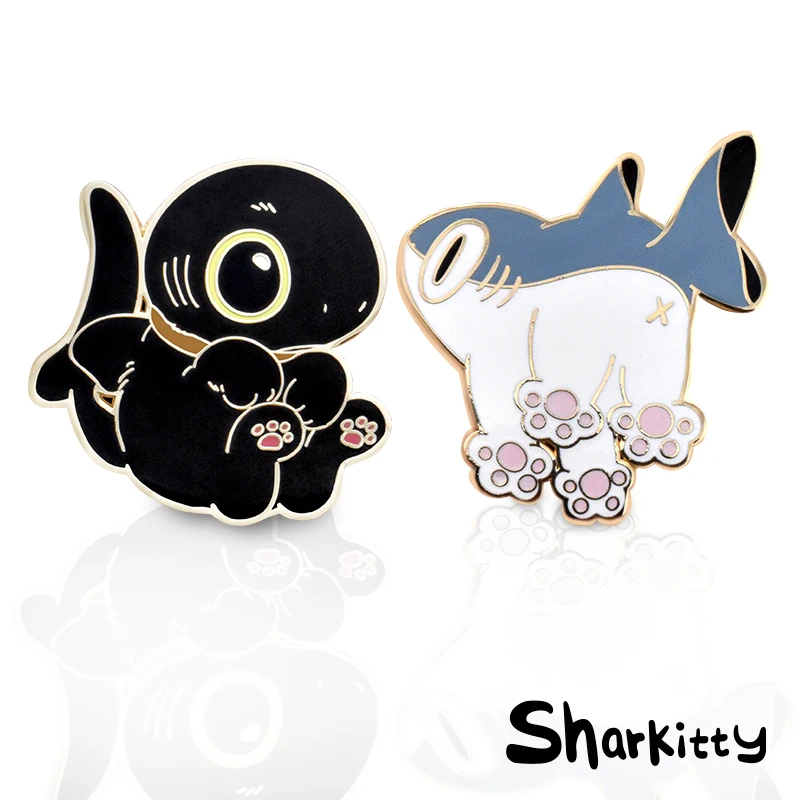 Anime Sharkitty Brooch Pins Brooches Badge Backpack Gift Handmade ...