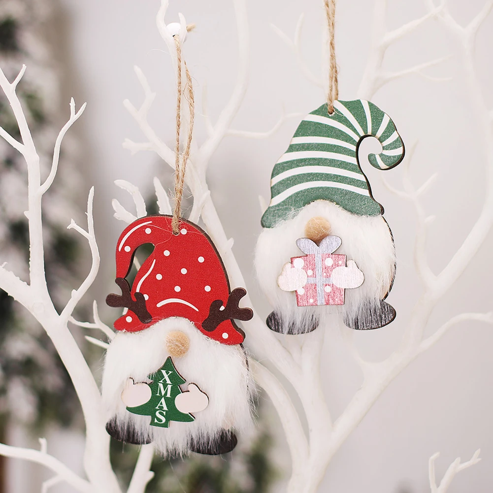 2Pcs Gnomes Faceless Doll Christmas Tree Decoration Hanging Pendant ...