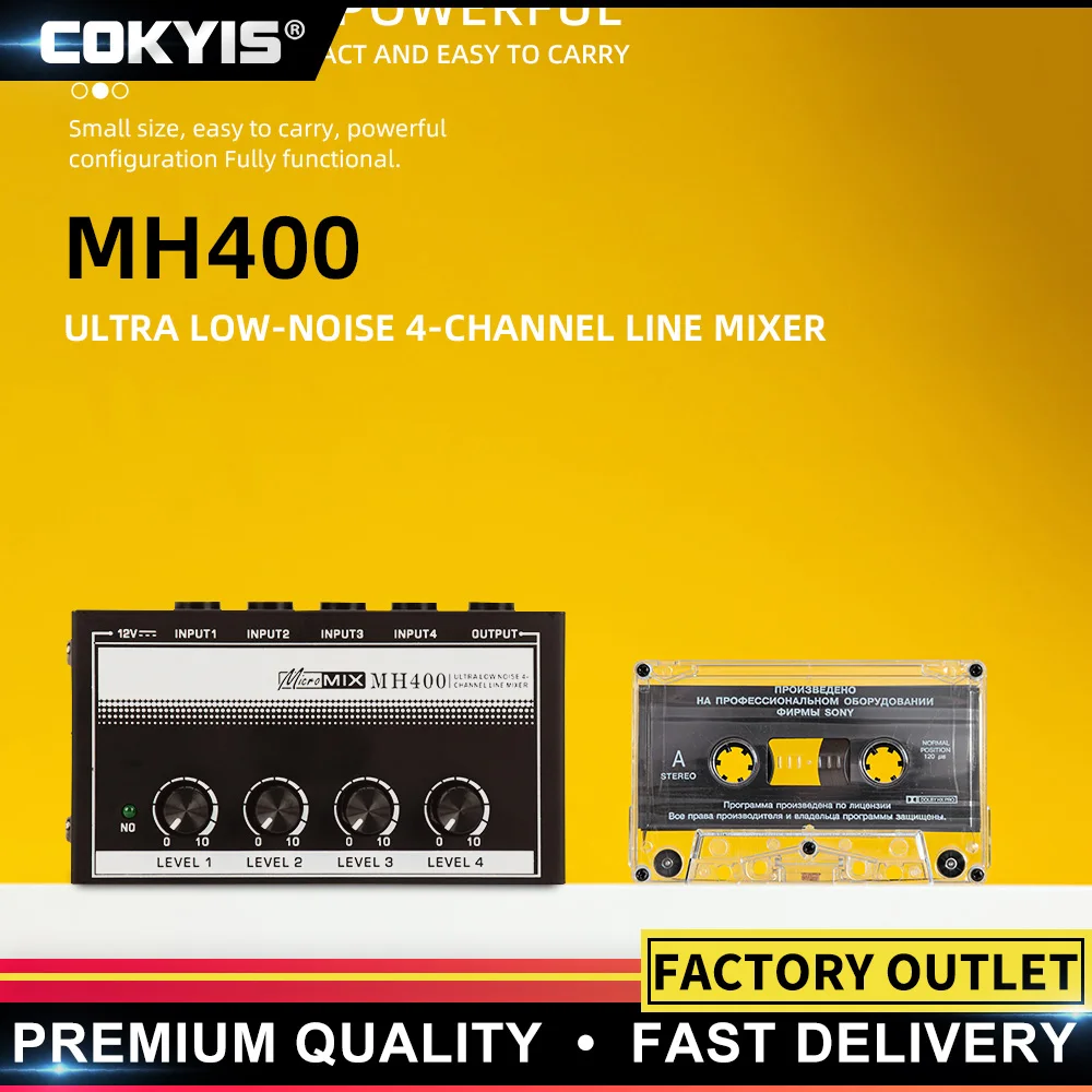 MH400-Ultra-Low-Noise-4-Channel-Line-Mixer-Mini-Audio-Mixer-1-4-inch-TS ...