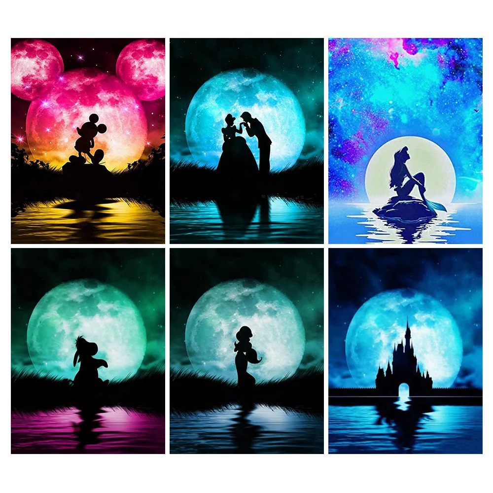 Paintings Numbers Paint Disney | Oil Painting Disney Number | Wall Art ...
