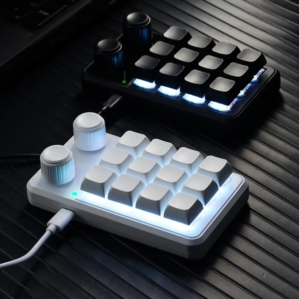 USB-Mini-Keypad-12-Keys-2-Knob-Custom-Programming-Macro-Mechanical-Keyboard-Outeum-Red-Switch ...