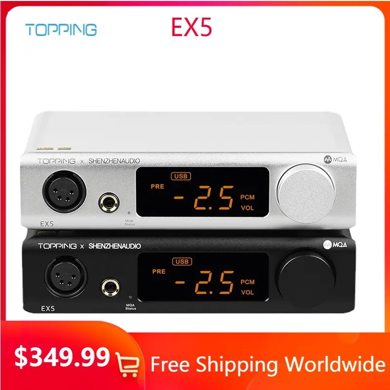 TOPPING EX5 MQA DAC 헤드폰 앰프, 블루투스 5.0 디코더, 원격 제어, ES9038Q2M * 2 ...