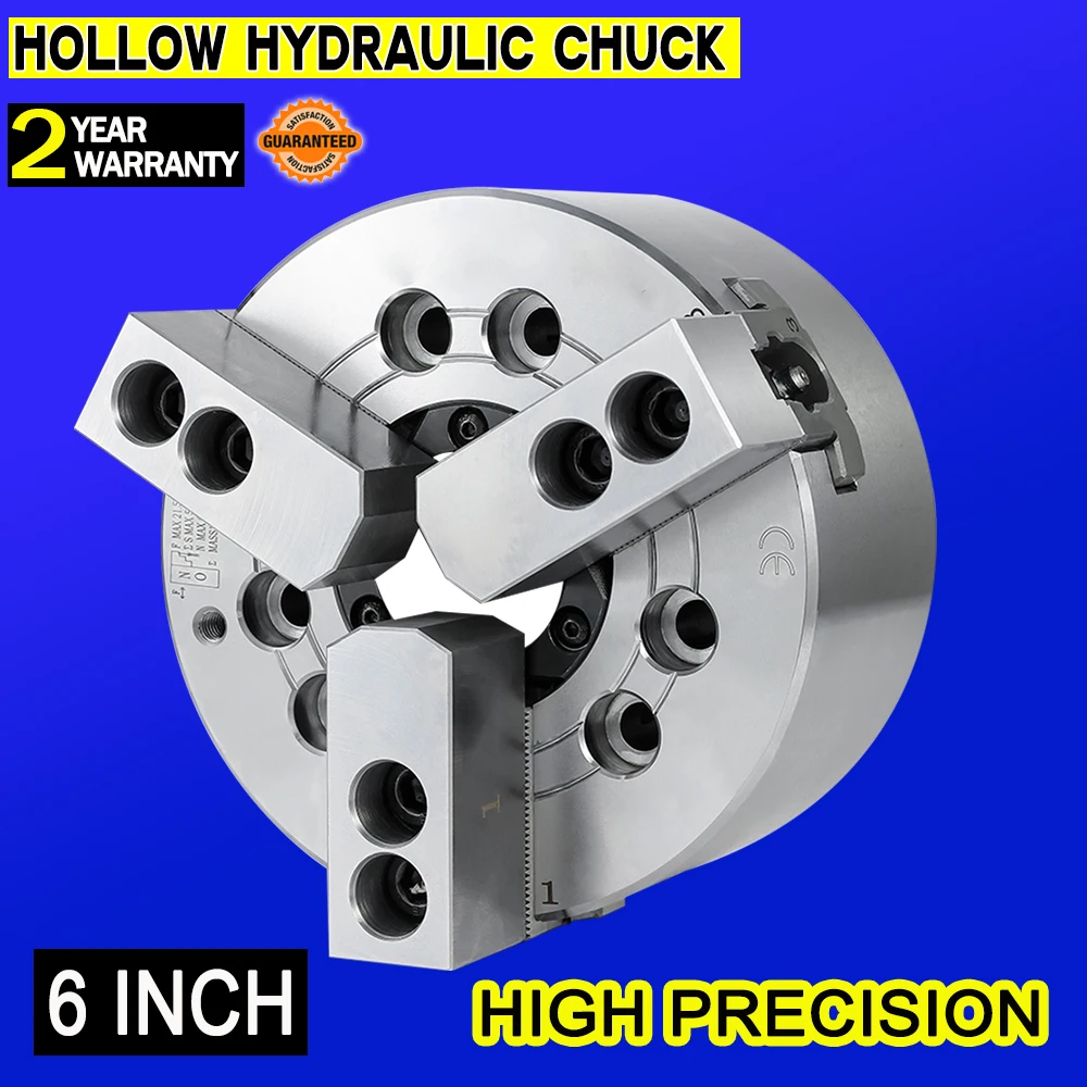 High-precision-hollow-hydraulic-chuck-3-jaw-lathe-chuck-6-inch-machine ...