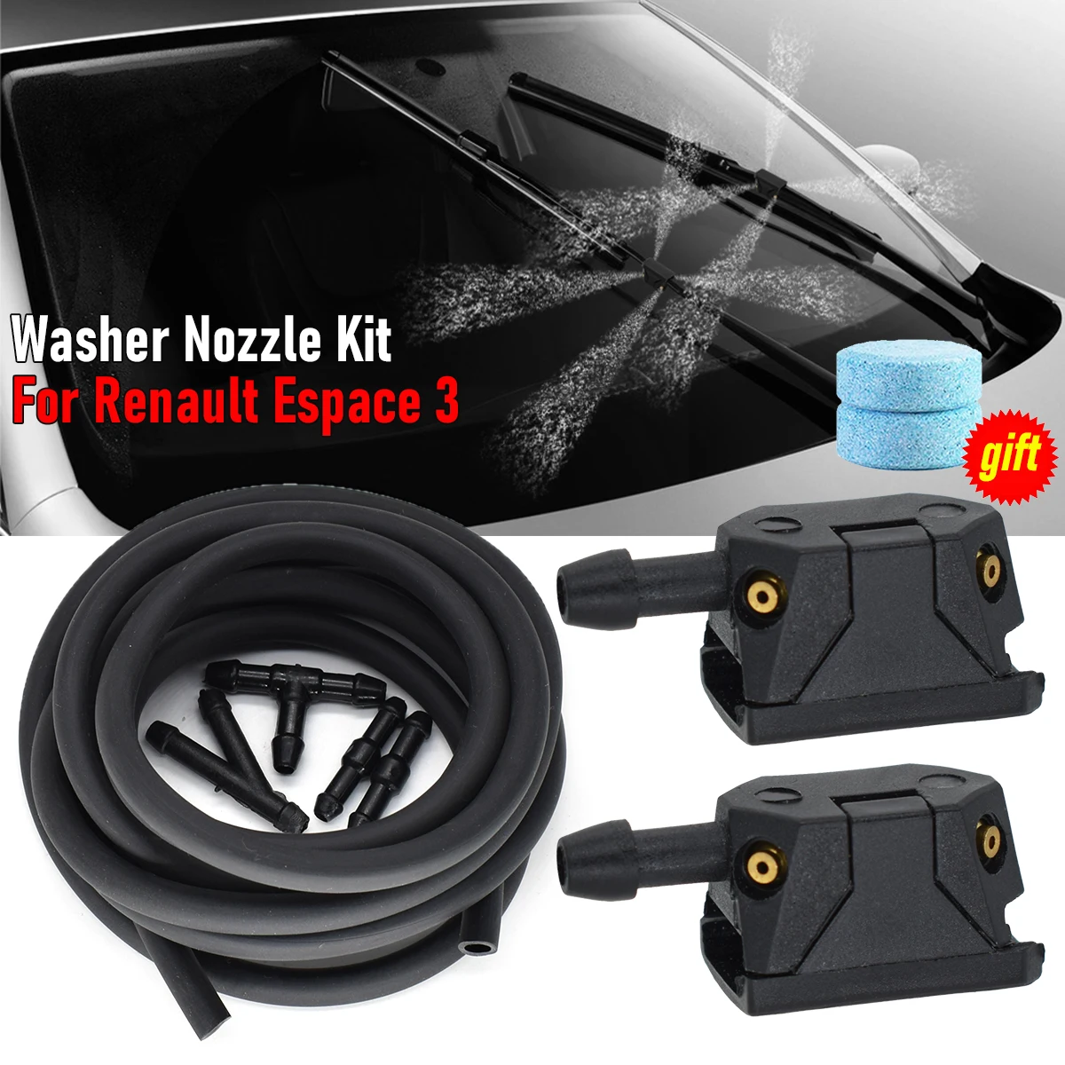7Pcs-Set-Car-Front-Windscreen-Wiper-Arm-Washer-Nozzle-Jets-4-Way ...