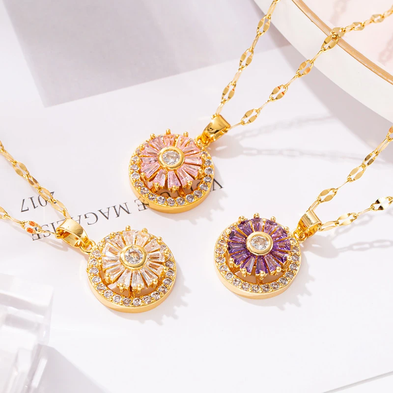 Sunflower Pendants Chains | Sunflower Pendant Necklace | Sunflower ...