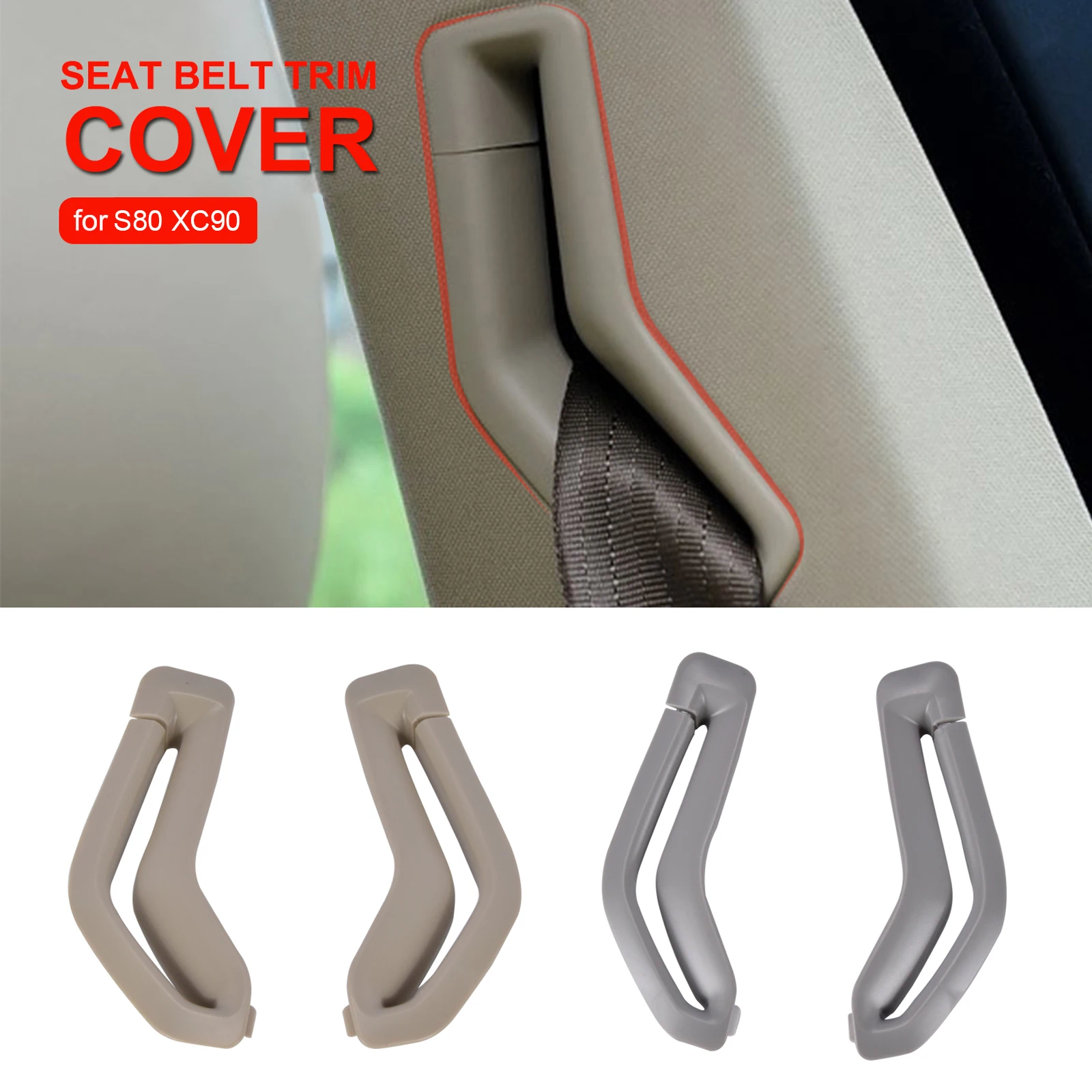 Beige Left Right Seat Belt Retractor Guide Ring Belt Selector Gate Seat ...
